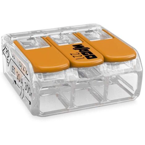 221-413 3-wire connection terminal block 0.2 to 4 mm² with operating ...