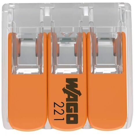 221-413 3-wire connection terminal block 0.2 to 4 mm² with operating ...