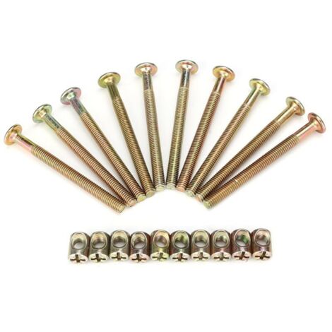 M6 Furniture Bolt, Carbon Steel Fixing Screws, 70mm Bolt Nut Sets with ...