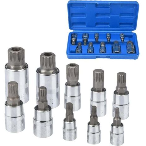 Set of 10 multi-socket sockets M4 / M5 / M6 / M8 / M9 / M10 / M12 / M14 ...