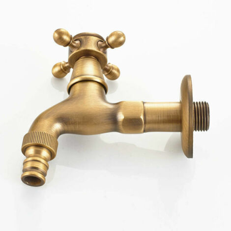 Antique brass water tap, simple outdoor decorative garden cold water ...