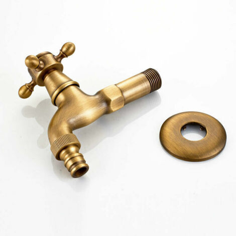 Antique brass water tap, simple outdoor decorative garden cold water ...