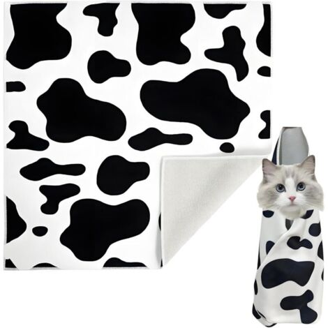 Cow-colored cat grooming cloth, 45cm x 45cm, 1 pack of cat grooming ...