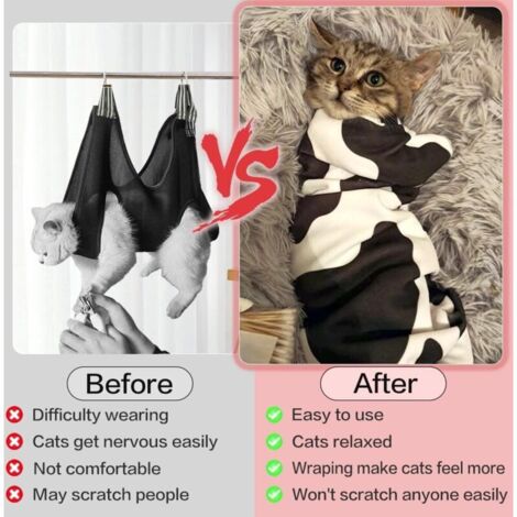 Cow-colored cat grooming cloth, 45cm x 45cm, 1 pack of cat grooming ...