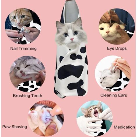 Cow-colored cat grooming cloth, 45cm x 45cm, 1 pack of cat grooming ...
