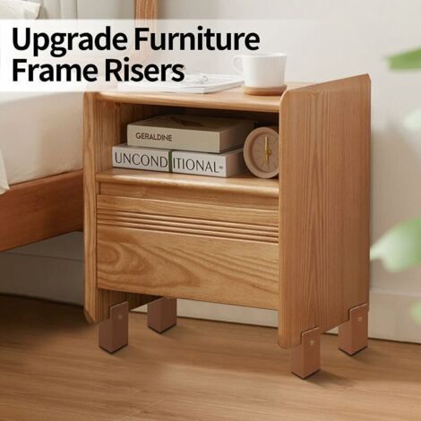 Adjustable 4-inch Bed Leg Riser, Heavy-Duty 10cm Furniture Risers, for ...