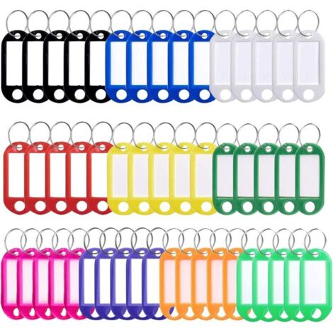 50 PCS Keyring Tags, Key Chains, Key Tags with Split Ring, Heavy Duty ...