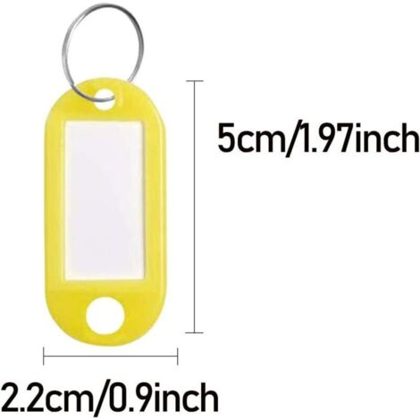 50 PCS Keyring Tags, Key Chains, Key Tags with Split Ring, Heavy Duty ...