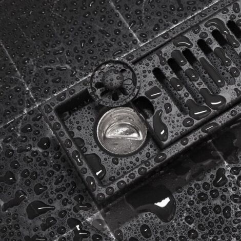 Black - rectangular floor drain, shower floor drain 30 x 10 cm, black ...