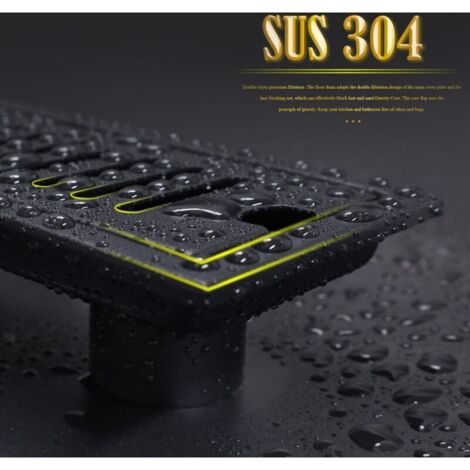 Black - rectangular floor drain, shower floor drain 30 x 10 cm, black ...