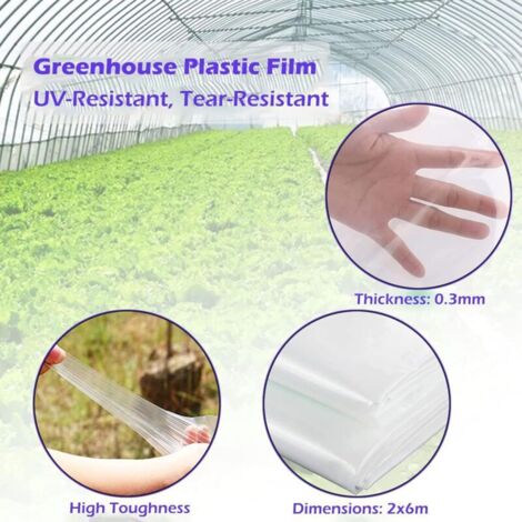 piece of white polyethylene greenhouse cover (2x4m), extra thick ...