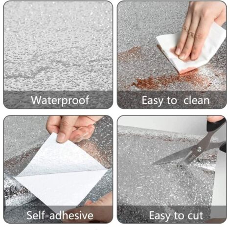 Texture-1 roll of self-adhesive aluminum foil 40cm 5M kitchen self ...