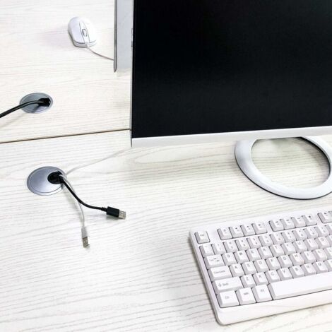 Set of 4 60mm cable grommets - Cable management - Desktop trunking with ...