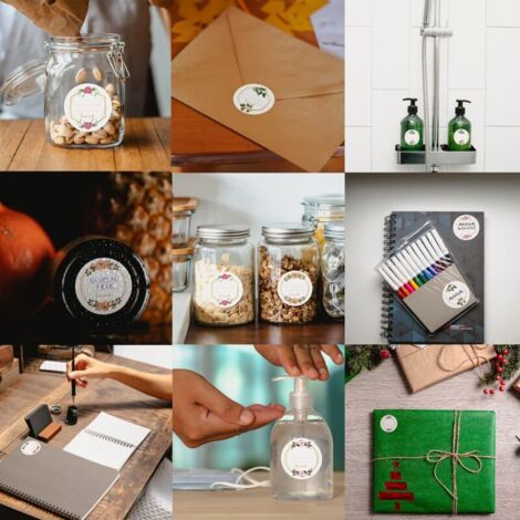 200 self-adhesive plastic labels (5 cm) - easy to remove stickers for ...