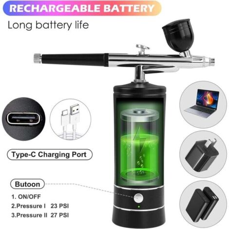 Multi-Function Airbrush Kit with Compressor, Portable Airbrush Gun for ...