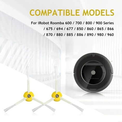 6-piece replacement side brush set for iRobot Roomba 600, 700, 800, 900 ...