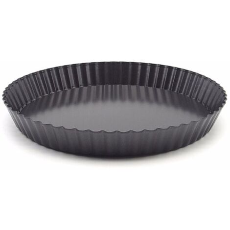 Round pie pan, 9 inches (22.5 cm diameter), with a removable, fluted ...