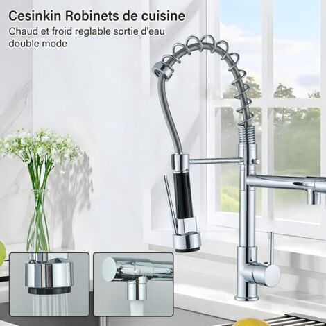 Kitchen Faucet with 2 Jets, Single-Lever Mixer Tap, Dual-Function ...