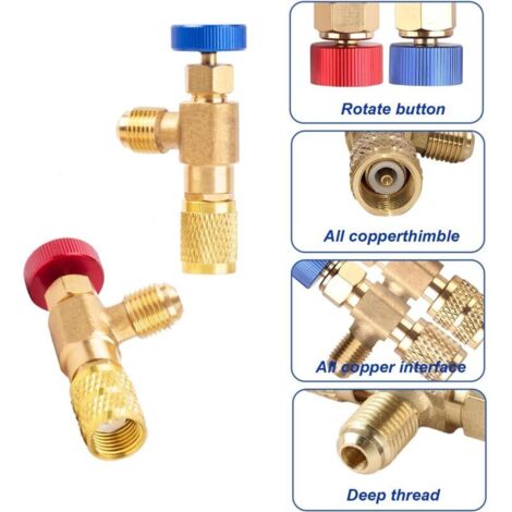 Set of 2 Refrigerant Safety Valves for R410 and R22, Air Conditioning ...