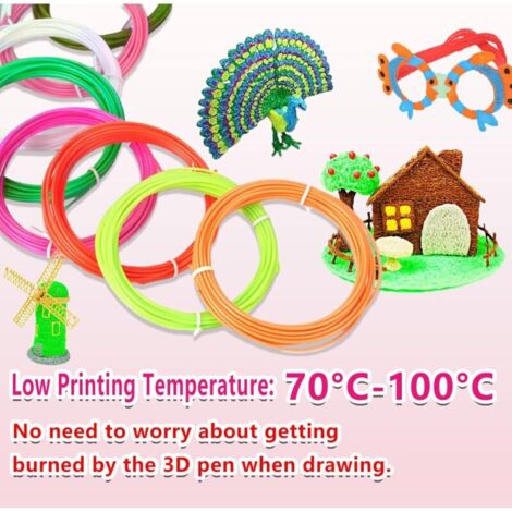 PCL Filaments for 3D Pen, 1.75 mm Refills for Low Temperature 3D ...