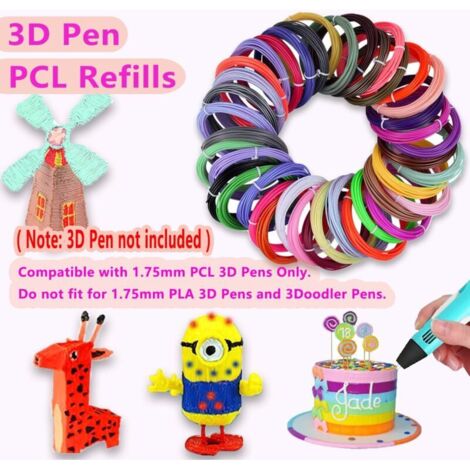 PCL Filaments for 3D Pen, 1.75 mm Refills for Low Temperature 3D ...