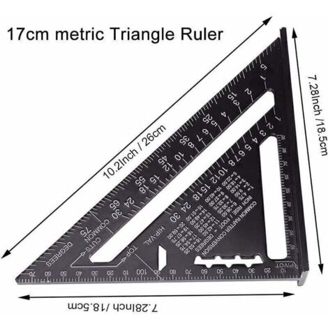 Triangular alloy ruler, Carpenter's square, Aluminum metal triangle ...