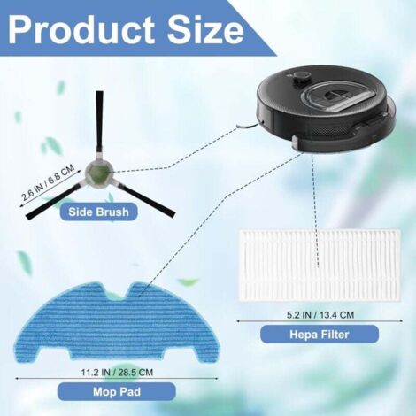Accessory kit for Lefant M330 Pro robot vacuum cleaner: 6 side brushes ...