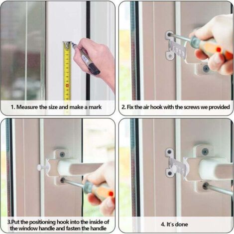 Ersandy 2-Piece Casement Window Restrictor, Window Stopper, Comes with ...