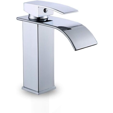 Angled basin tap, single-handle hot and cold water mixer tap, wide ...