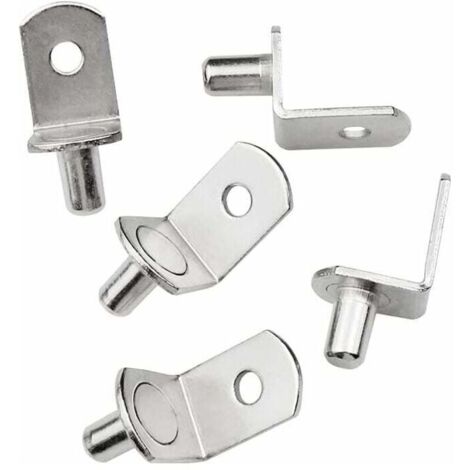 25 Pieces Metal Shelf Support Pegs, L-Shaped Shelf Brackets for Wood or ...