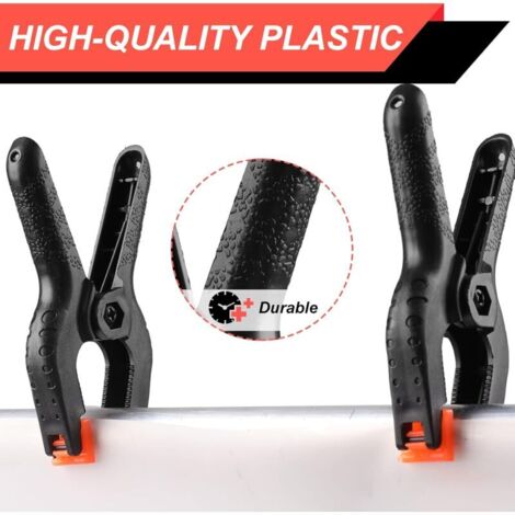 Set of 4 spring clips, 15cm plastic clips, background clips, heavy-duty ...