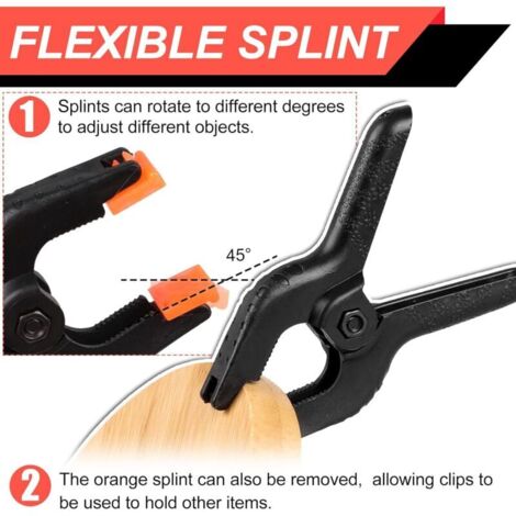 Set of 4 spring clips, 15cm plastic clips, background clips, heavy-duty ...