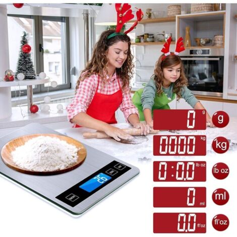 15kg Digital Kitchen Scale with LCD Display + Stainless Steel ...