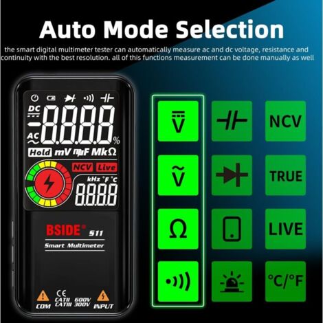 BSIDE Smart Multimeter Kit & Voltage Detector Pen with Large Color ...