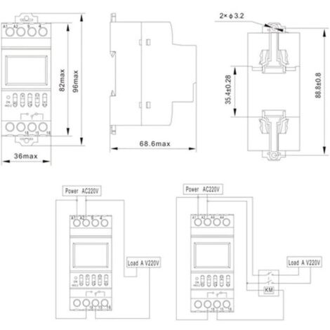 Timer switch, NKG-4 programmable timer switch, DIN rail timer control switch, AC220V 3A