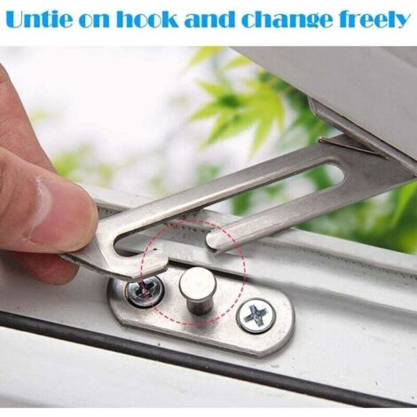 Set of 2 UPVC window restrictors - Made of 304 stainless steel - With ...
