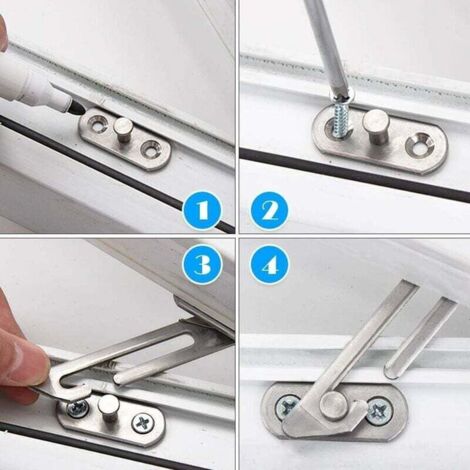 Set of 2 UPVC window restrictors - Made of 304 stainless steel - With ...
