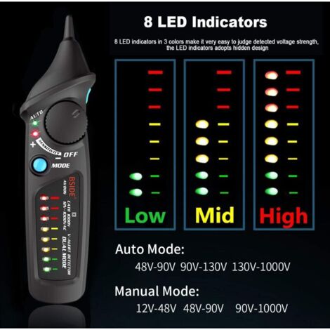 BSIDE AVD06 Non-Contact Voltage Detector with 12-1000V Power Outlet ...