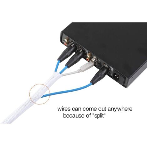 13mm-3.1m Self-Closing Cable Sleeve, Cable Management Sleeve for ...