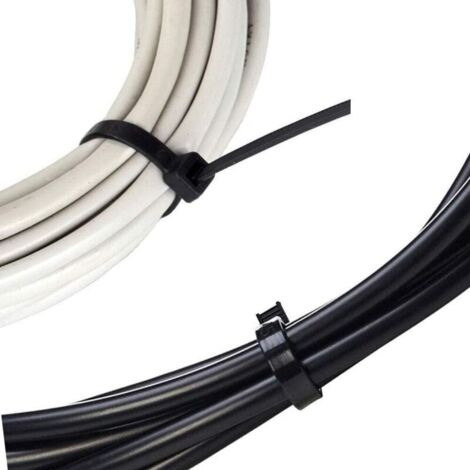 100 self-locking cable ties made of heavy-duty nylon, 20 cm long
