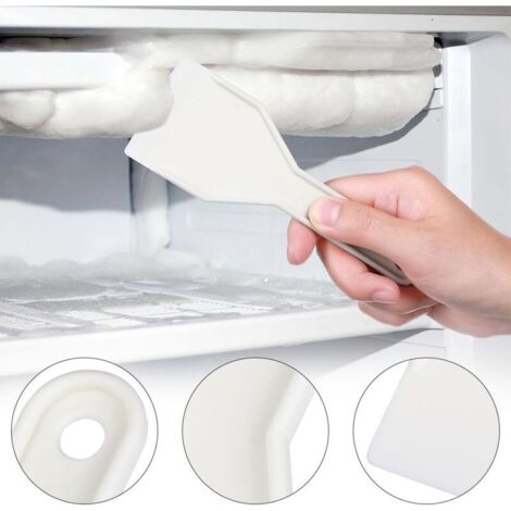 Ein Set aus zwei starren Eiskratzern aus Kunststoff zum einfachen und ...