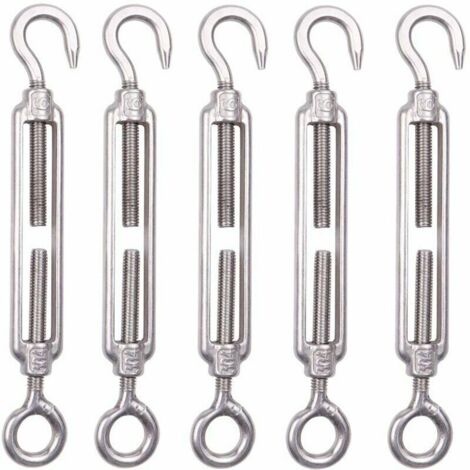 5er-Pack M6-Kabelspanner aus Edelstahl, 6-mm-Zaunspannhaken ...