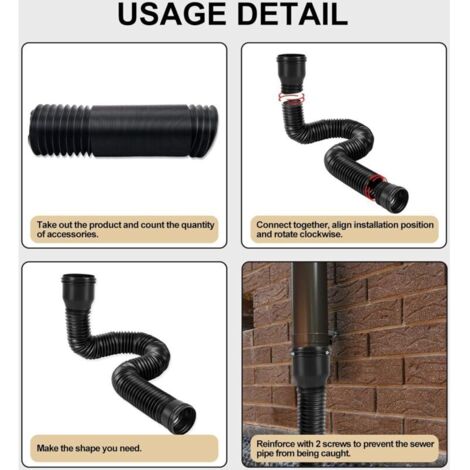 Dachrinnenverlängerung, Dachrinnenfallrohr, flexibles Fallrohr ...