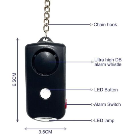 130 dB Personenalarm, 2er-Pack Selbstverteidigungs-Schlüsselanhänger ...