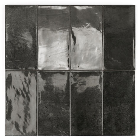 Carrelage Mur Mainzu Black Brillante 10x20 cm