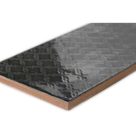 Carrelage Mur Mainzu Black Brillante 10x20 cm