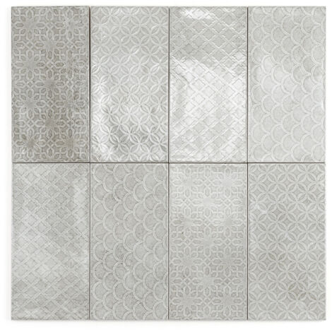 Carrelage Mur Mainzu Grey Brillante 10x20 cm