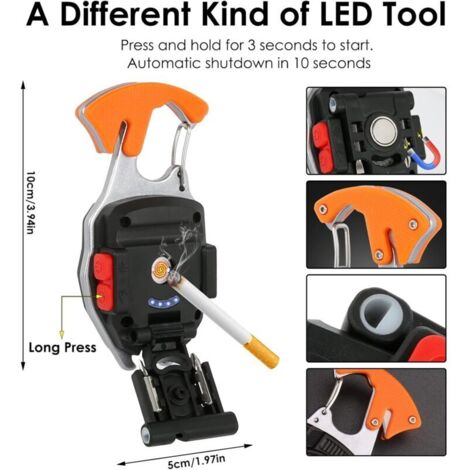 2 Mini-LED-Taschenlampen, tragbare Arbeitsleuchte mit 800 Lumen, 7 ...