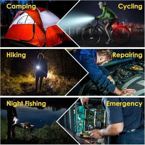2 Mini-LED-Taschenlampen, tragbare Arbeitsleuchte mit 800 Lumen, 7 ...