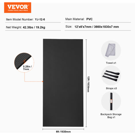 Tapis de sport grand format VEVOR pour yoga a domicile et gym en duo ...